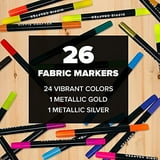 Hippie Crafter Permanent Fabric Markers 26 Pack For T-Shirt, Leather ...