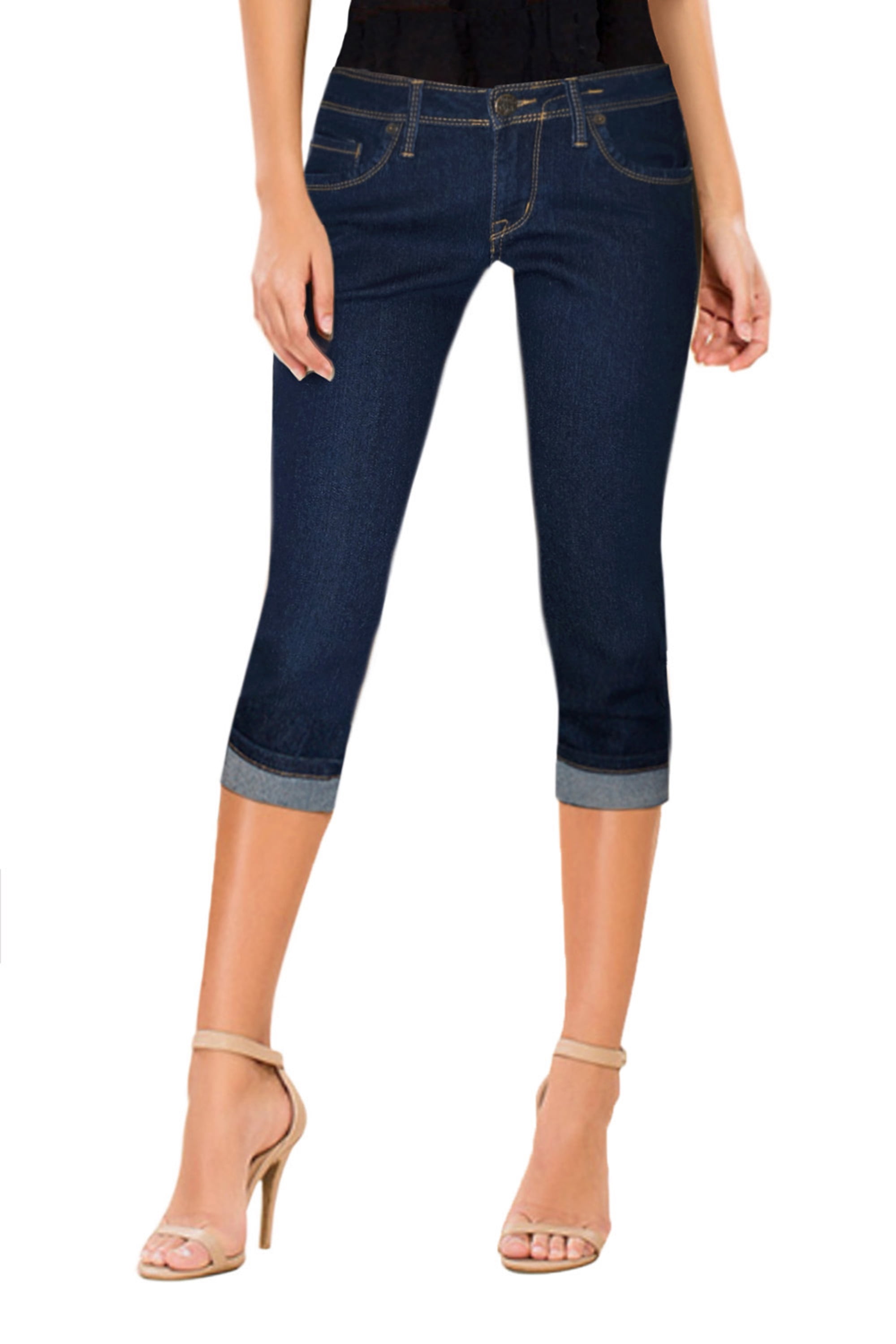 Women's Perfectly Shaping Stretchy Denim Capri - Walmart.com