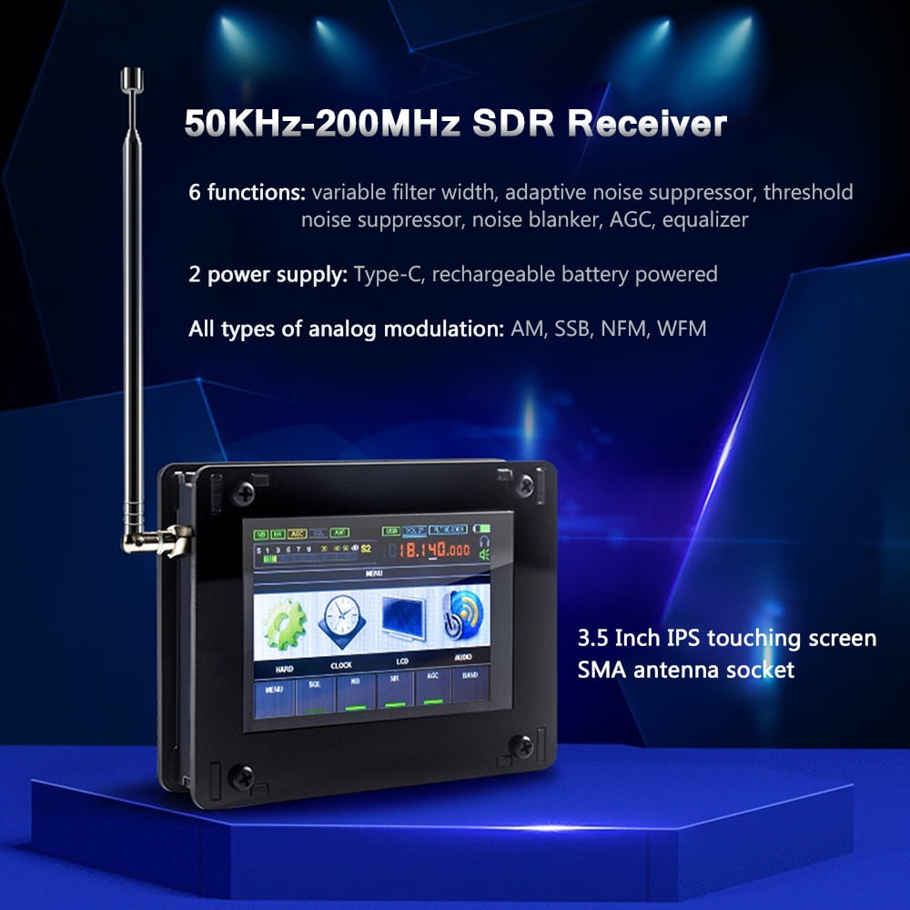 Kkmoon 50Khz-200Mhz Sdr Receiver With Antenna Malachite Sdr Receiver ...