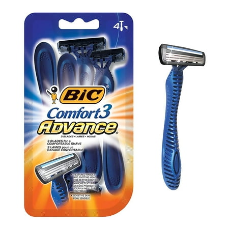 Bic Comfort 3 Advance For Men Sensitive Skin - 4 ct - Walmart.com