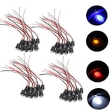 10 Pcs 12V 10mm Pre-Wired Constant LED Ultra Clear Bulb Cable Prewired ...