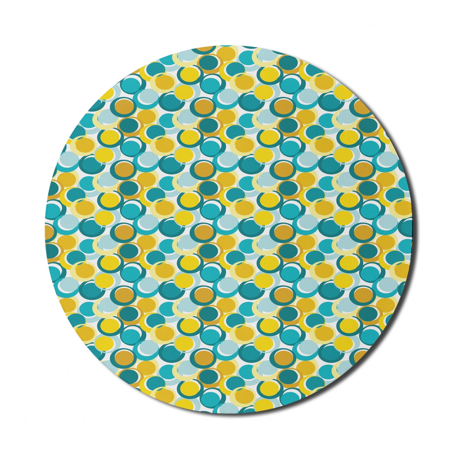 Geometric Mouse Pad for Computers, Aqua and Earth Tones Nested Circles ...