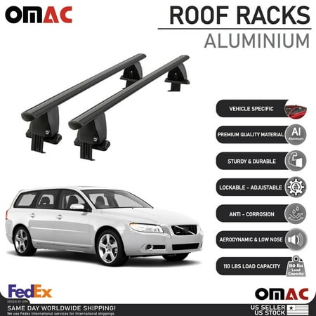 Smooth Roof Rack For Volvo V70 2008-2016 Roof Rails Cross Bar Luggage ...