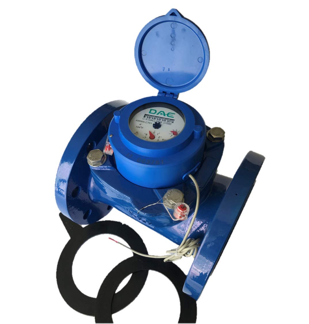 DAE WP-400P 4" Woltmann Helix Water Meter, Pulse Output, Gallon ...