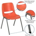 Emma + Oliver Orange Ergonomic Shell Student Stack Chair - Classroom ...
