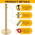 DIYMAG Stainless Steel Stanchion Post, Velvet Ropes Set, Golden with ...