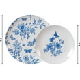 Botanical Design Strong 10.25" White w/ Blue Floral Plastic Dinner ...