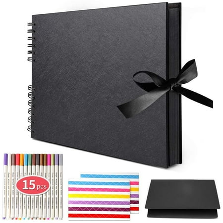 Scrapbook Photo Album with 80 Black Pages A4 Craft Paper Handmade DIY ...
