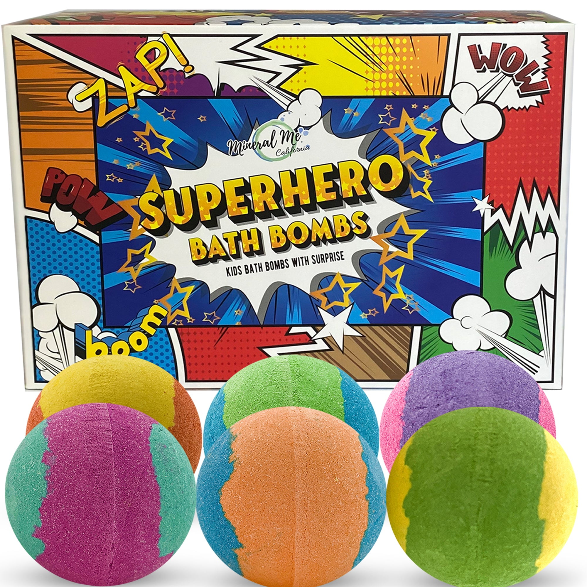 Bath Bombs for Kids with Superhero Toys Inside - Mineral Me Organic ...