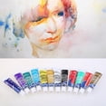 12 Colors Tubes 6ml Paint Tube Drawing Painting Watercolor Pigment Set ...