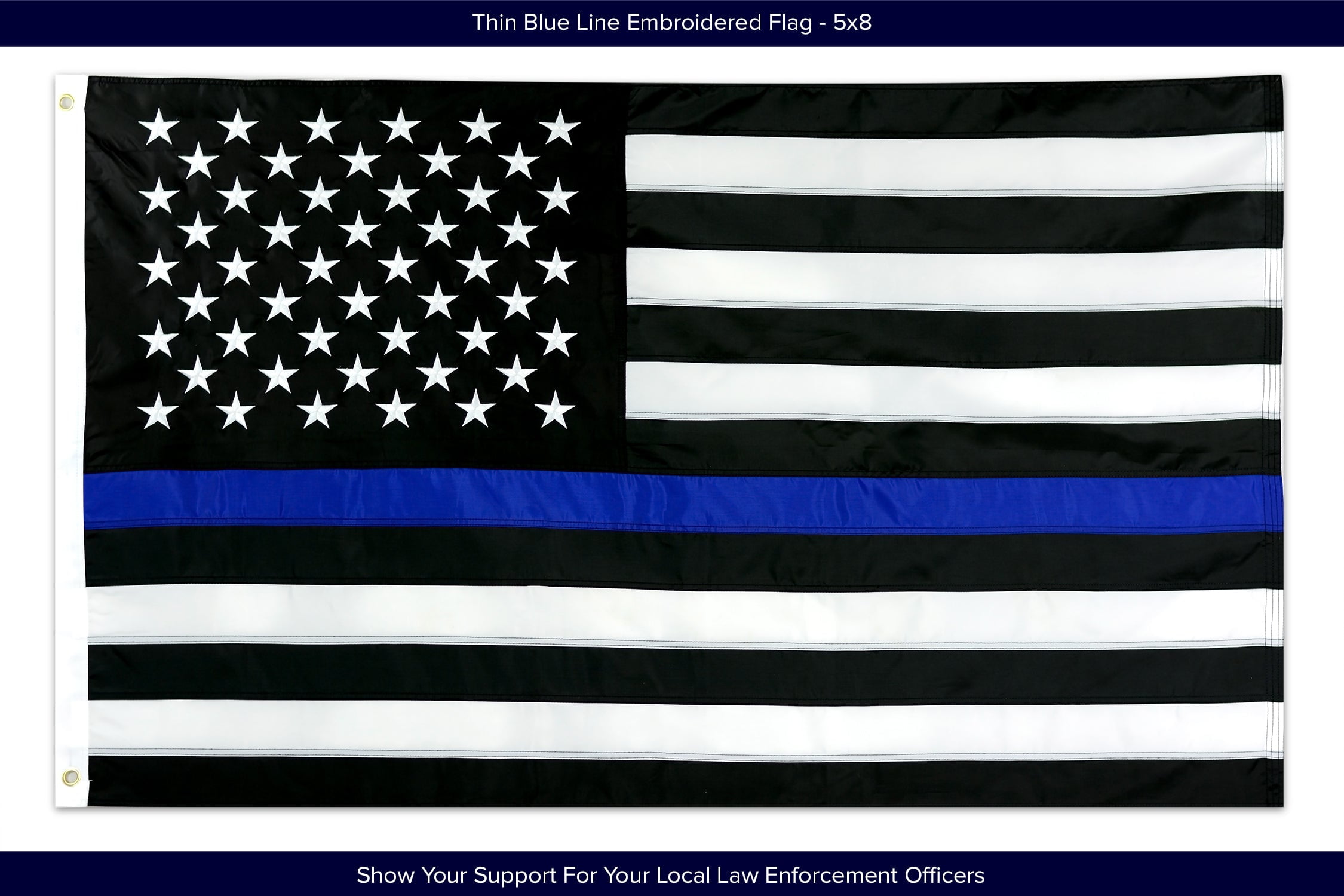 THIN BLUE LINE USA FLAG, EMBROIDERED, HIGH QUALITY - Walmart.com