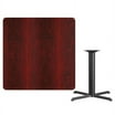 42" Square Natural Laminate Table Top With Table Height Round Base ...