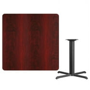42" Square Natural Laminate Table Top With Table Height Round Base ...