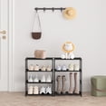 4 Tier Extra Small Shoe Rack (16.3" Wide), Narrow Stackable Shoe Shelf ...