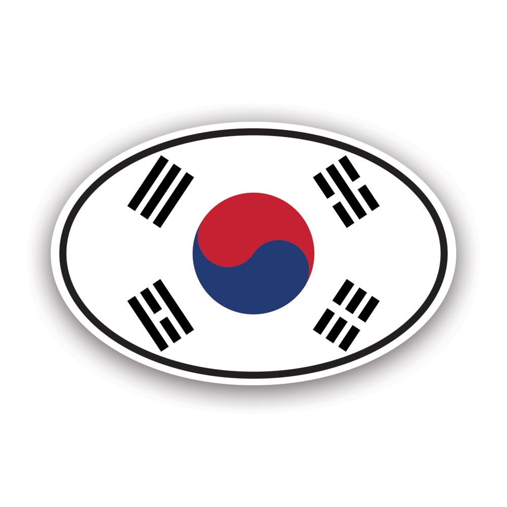 South Korea Oval Sticker Decal - Self Adhesive Vinyl - Weatherproof ...
