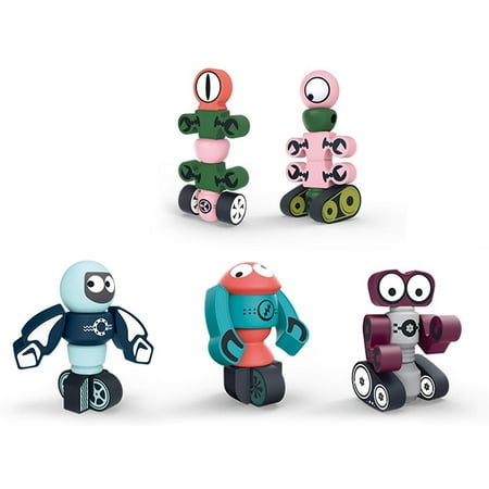 Magnetic Robots Blocks Set Diy Assembling Stacking Robot Toys For ...