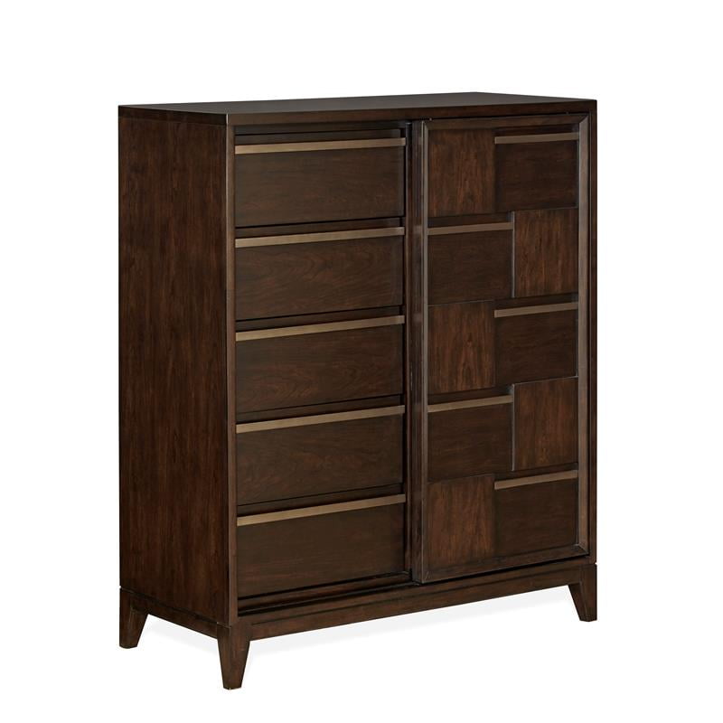 Magnussen B4769 Modern Geometry Wood Sliding Door Chest - Walmart.com ...
