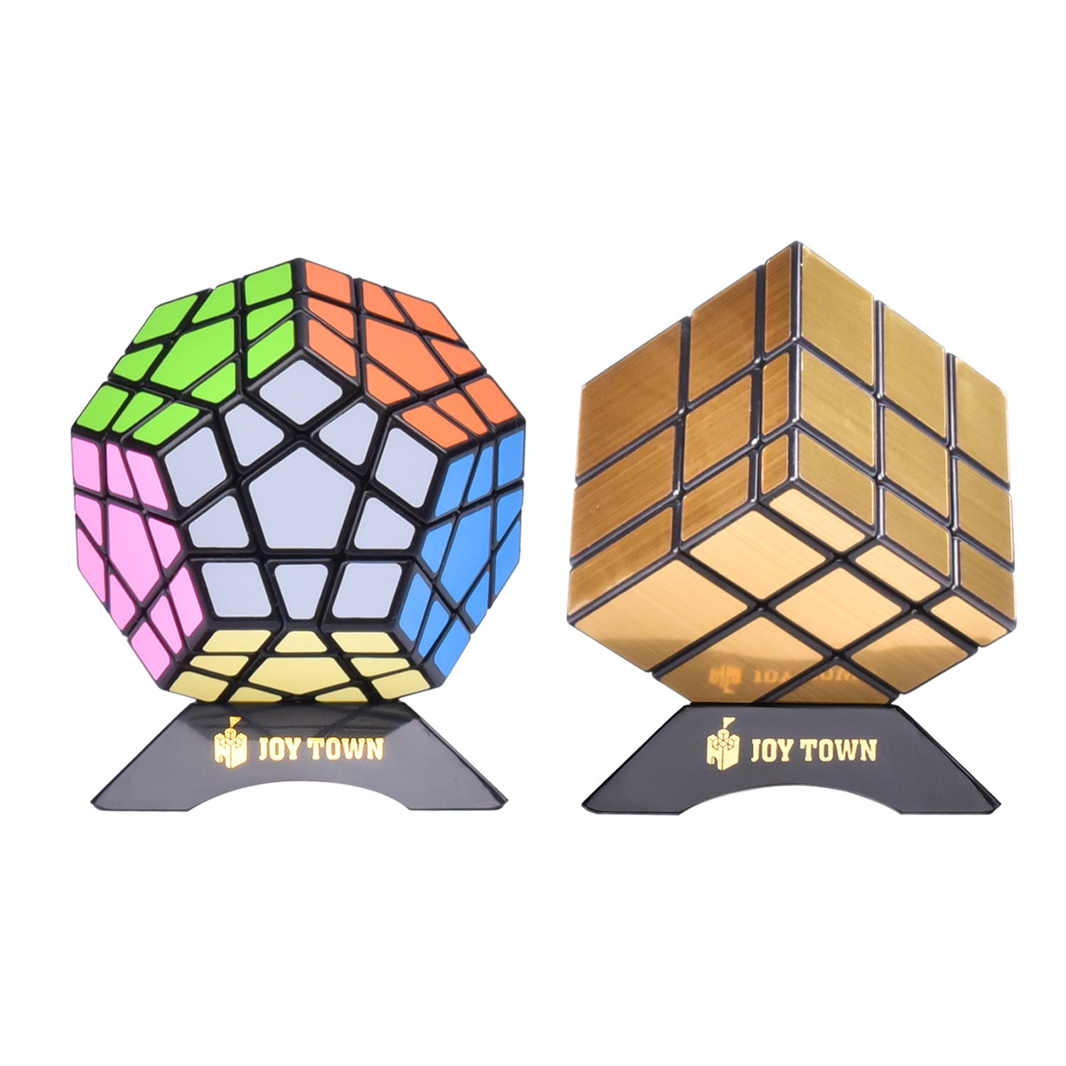 JoyTown Bundle Pack Speed Cube Set of 2 Megaminx Speedcubing, Gold ...