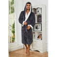 Vulcanodon Mens Robe with Hood,Full Length Plush Robe for Men Contrast ...