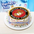 7.5 Inch United States Marine Corps Emblem Cake Topper – Round Edible ...