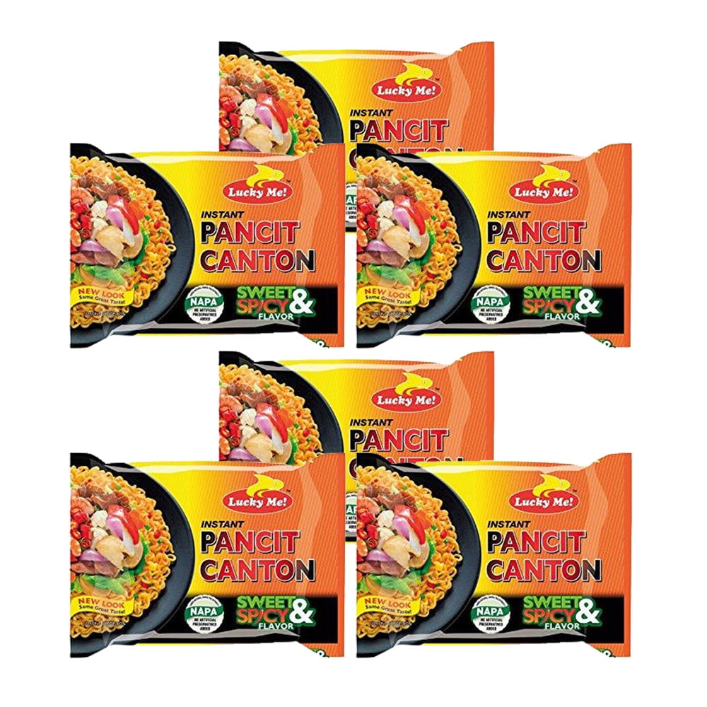 LUCKY ME Pancit Canton Sweet and Spicy Flavor, 6 Packs - Walmart.com