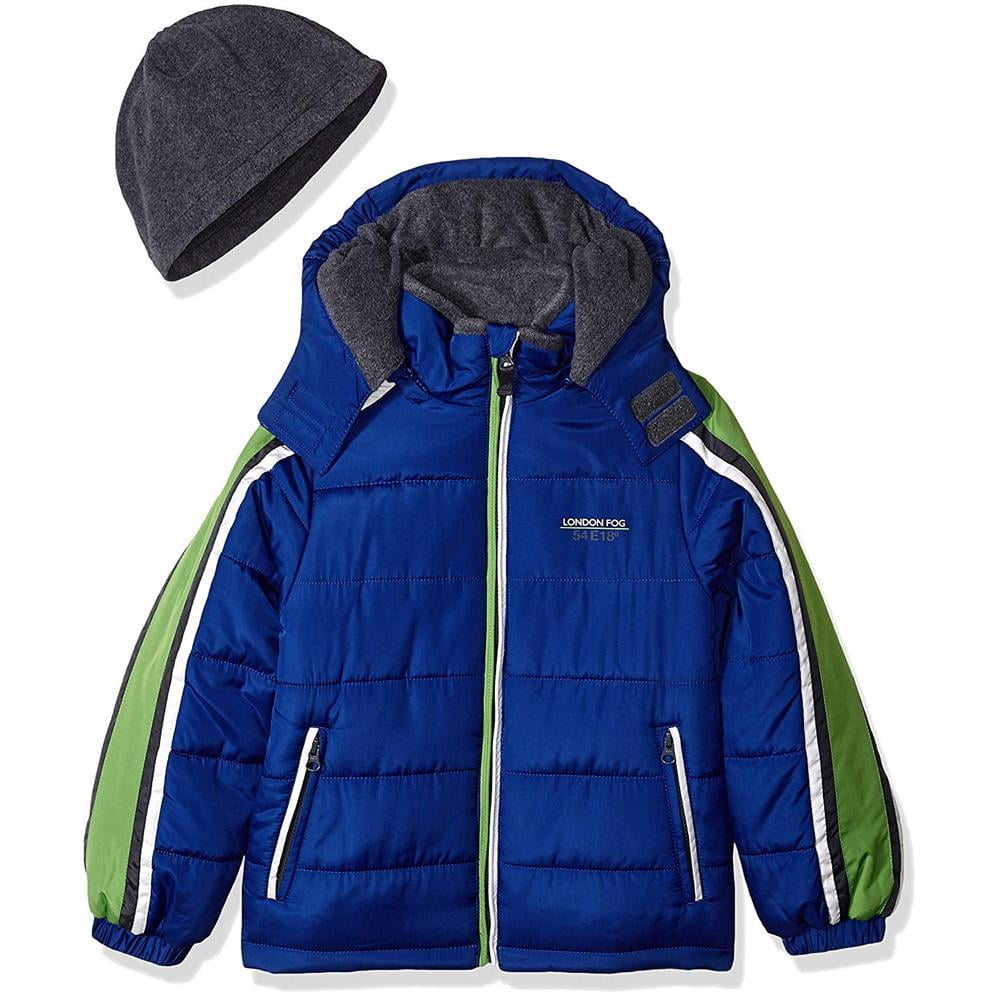 London Fog Boys 8-20 Tape Hooded Puffer Jacket(Blue 10/12) - Walmart.com
