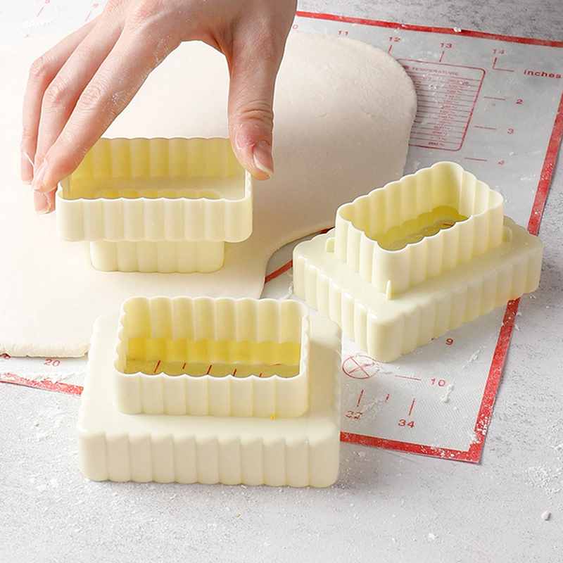 3Pcs/Set Square Biscuit Mold Fondant Pastry Cutter Tool Baking Cookies ...