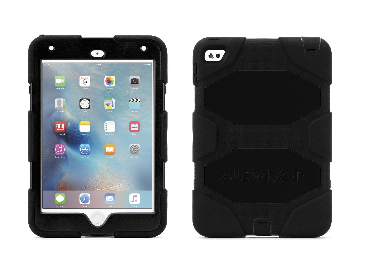 Griffin iPad mini 4 Case with Stand, Black Survivor All-Terrain ...