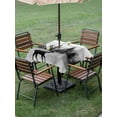 Black Deer Square Outdoor Tablecloth with Umbrella Hole Mountain Forest ...