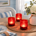 Red Ginkgo Leaf Glass Votive Candle Holders, Set of 12 for Holiday and ...
