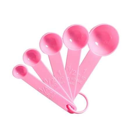 Pack of 5 Measuring Spoons Plastic Stackable Tablespoon Home Plastic ...