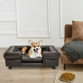 MCombo Pet Sofa Bed Dog Couch for Small Dogs, Faux Leather Dog Sofa ...