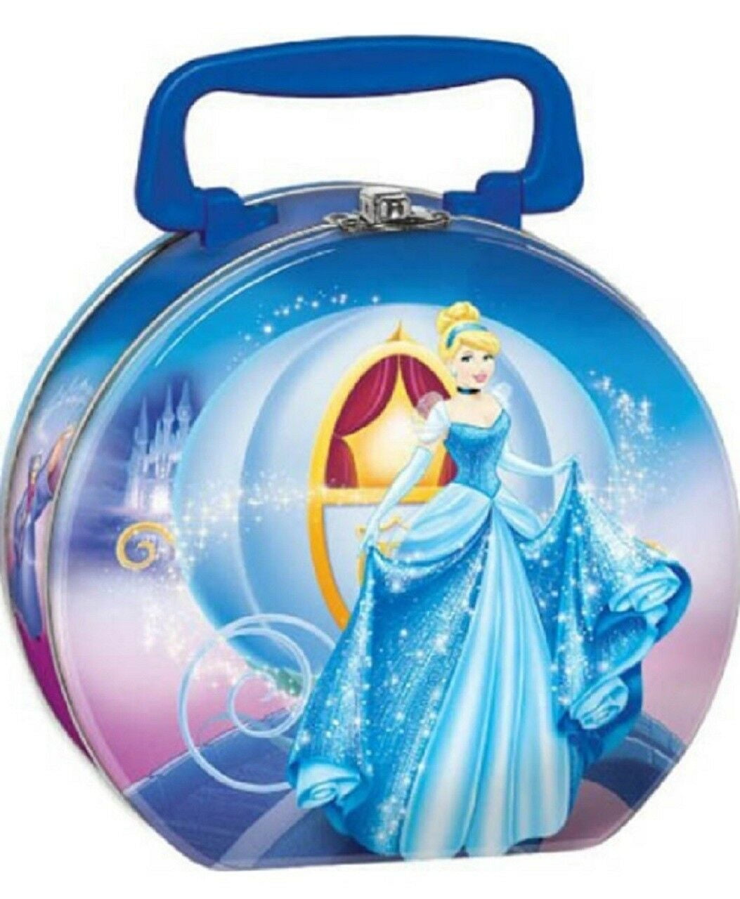 Disney Party Favors Cinderella Collectible Tin Box Round Blue - Walmart.com