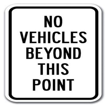 No Commercial Vehicles Beyond This Point Sign - Walmart.com