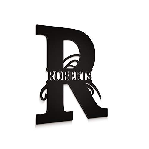 JASS GRAPHIX Roberts 12" Black Aluminum Composite Monogrammed Sign Door ...