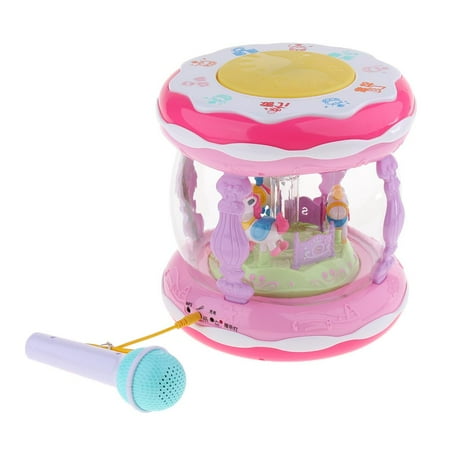 Kid Drums Baby Musical Rattles Toy Light -optic Educational Gift Pink ...