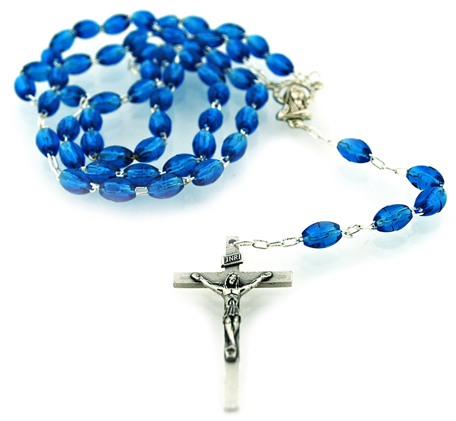Simple Catholic Rosary with Colorful Beads (Dark Blue) - Walmart.com