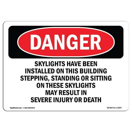 SignMission OS-DS-A-1824-L-2427 18 x 24 in. OSHA Danger Sign ...