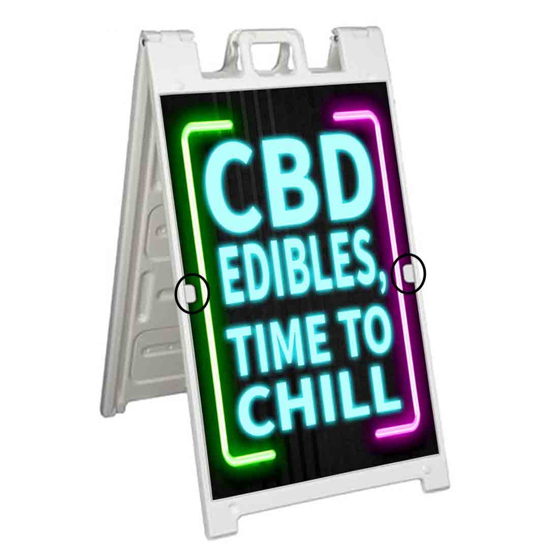 CBD Edibles Time To Chill (24" X 36") Deluxe A-Frame Signicade ...