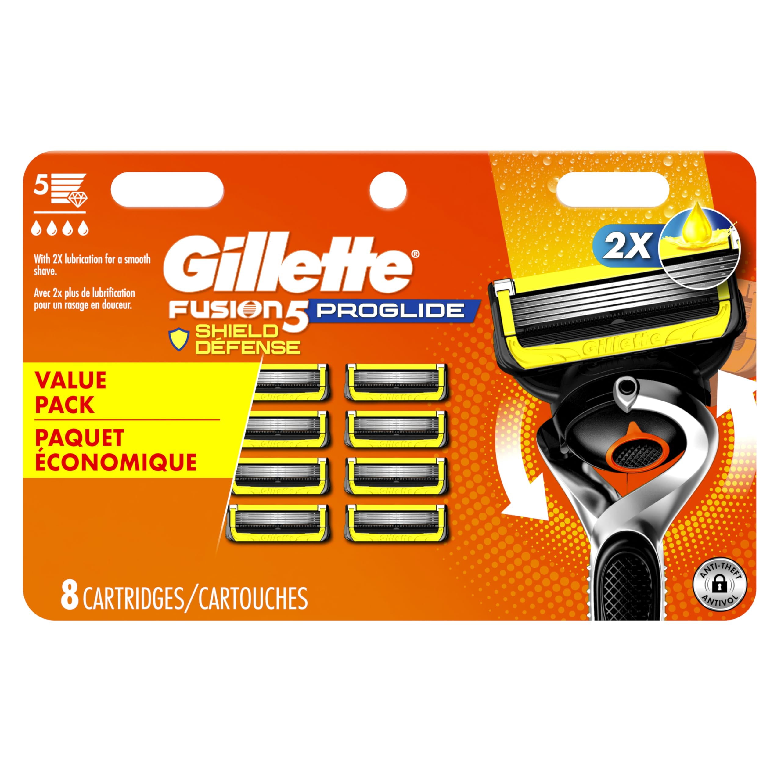 Gillette Fusion5 ProGlide Shield Razor Cartridges for Men with FlexBall ...