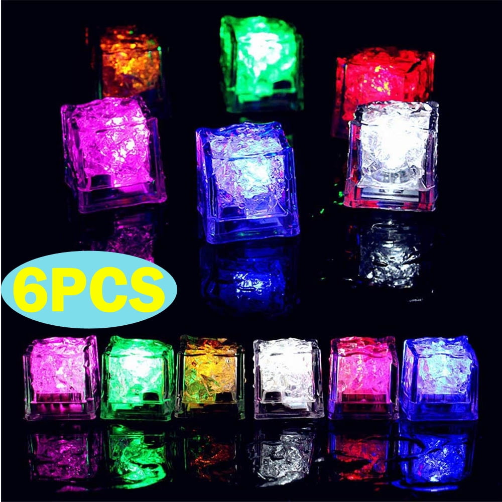 Home LED Ice Cube Shape Lights-Liquid Activated Submersible, Reusable ...