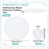 Sublimation Blank Polyester Folding Fan Flat Round White 250x2mm ...