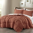Chezmoi Collection 3-Piece Terracotta Comforter Set Oversized King Size ...