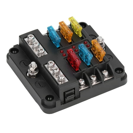 Fuse Block, Fuses Box LED Indicator Waterproof PBT Material For 10-32V ...