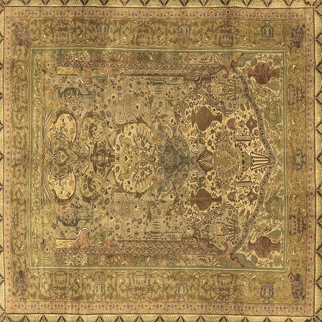 Ahgly Company Indoor Square Persian Brown Traditional Area Rugs, 6 ...
