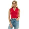 No Boundaries Red Juniors Top - Polyester Collar Shirt - Walmart.com