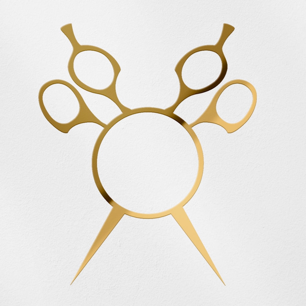 Transparent Decal Stickers Of Hairdresser Frames (Metallic Gold ...