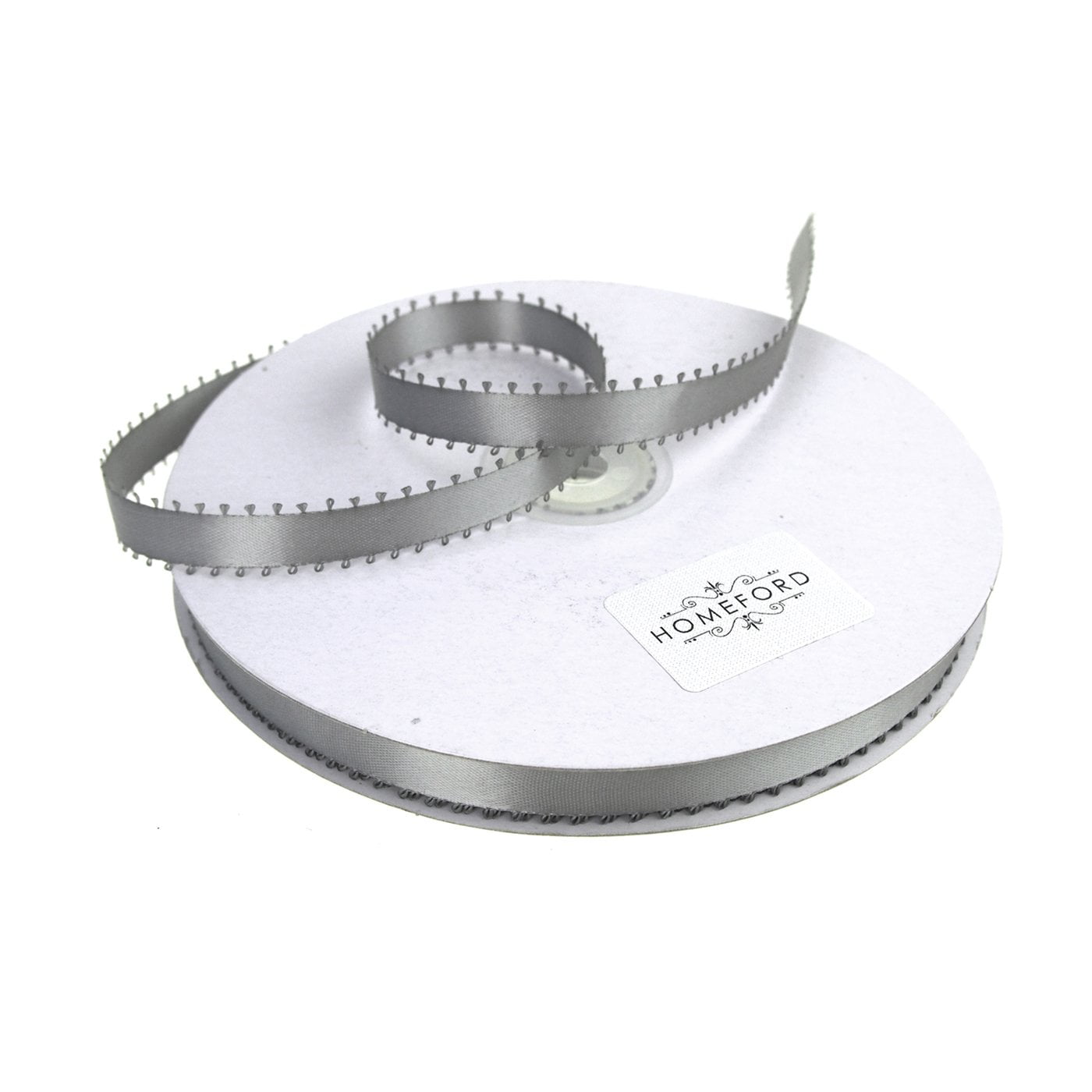 Picot-edge Double Face Satin Ribbon, Silver, 3/8-Inch, 50 Yards ...