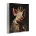 Stupell Industries Royal Swine Portrait Gray Framed Giclee Art, design ...