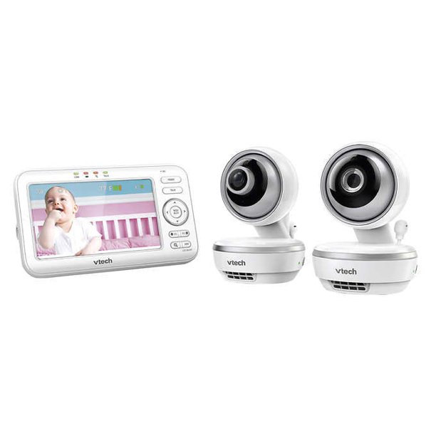 VTech 5 in. Video Monitor with 2 Pan and Tilt Cameras, Wide-Angle Lens ...